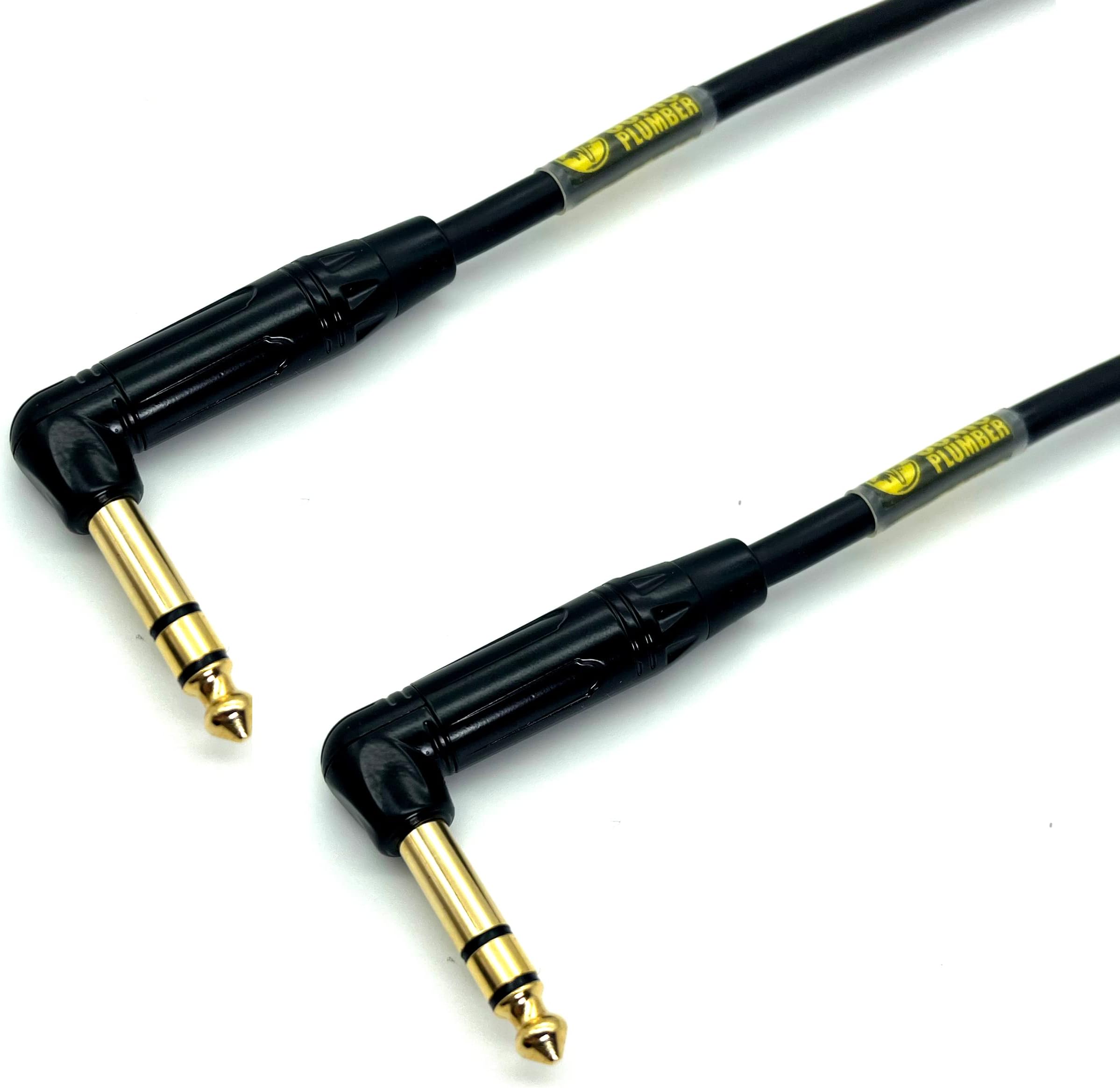 Sonic Plumber Black and Gold 6.35mm (1/4inch) TRS Jack Right Angled ...