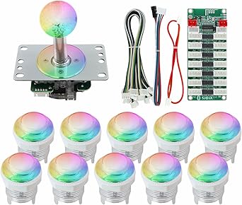 SJ@JX Arcade Game RGB LED Controller Button Joystick Bluetooth RGB Control APP USB Encoder Kit ...