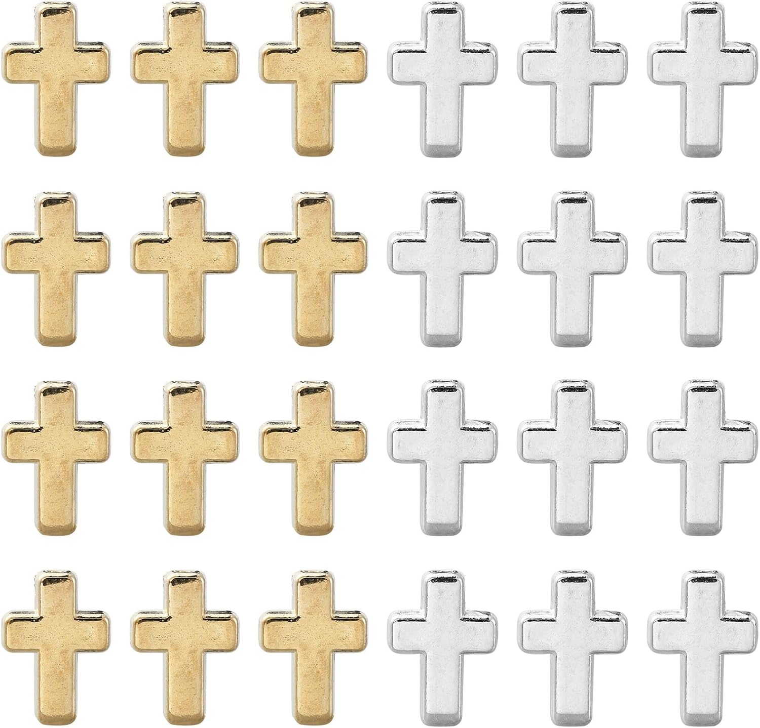 Amazon.com: Ipotkitt 100 Pcs CCB Plastic Cross Beads, Light Gold ...