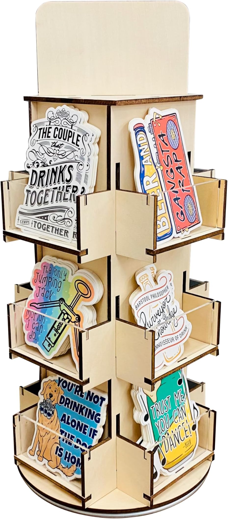 Amazon.com : Wooden Greeting Card Display 6 Tier Sticker Display Stand ...