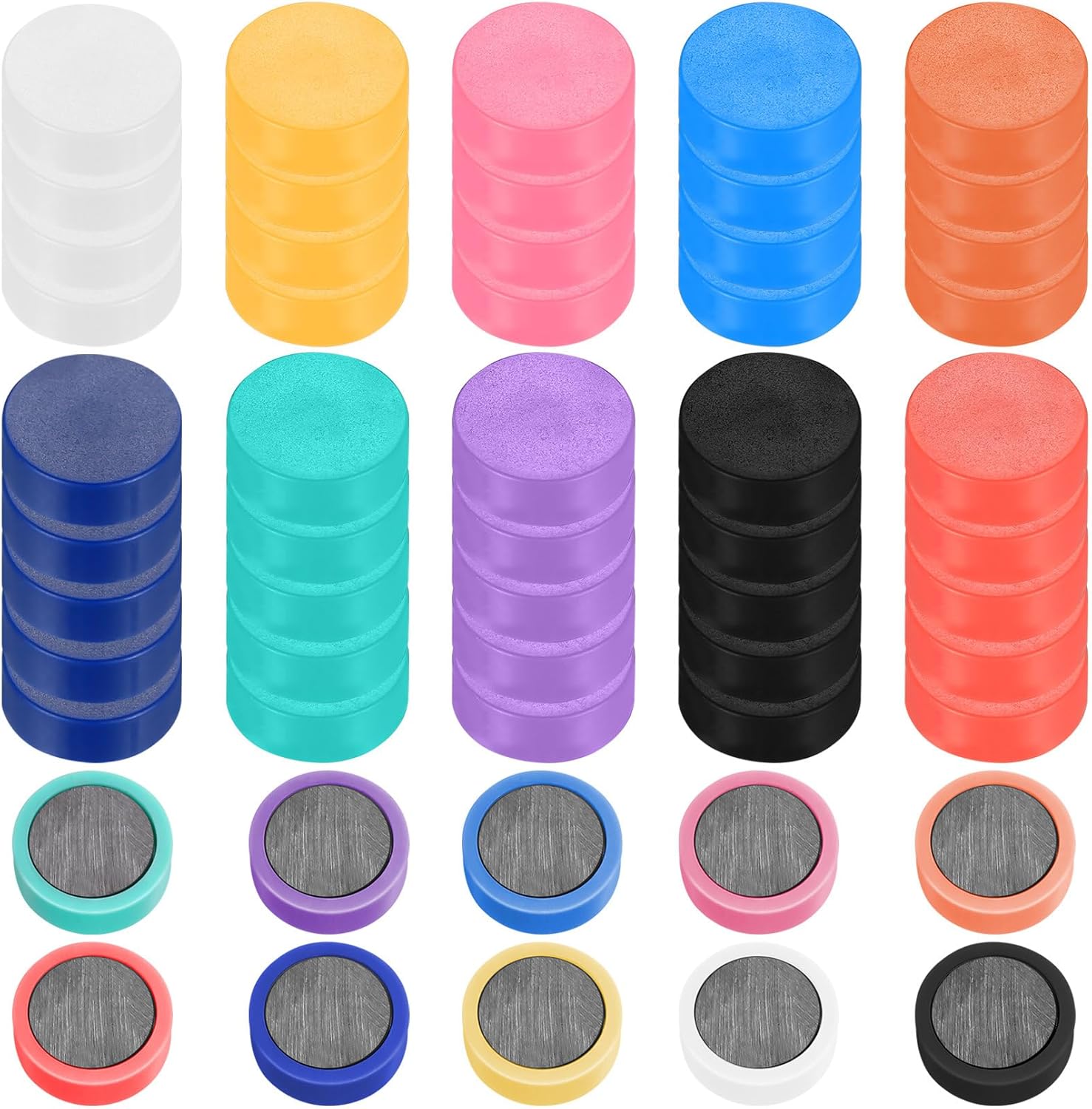 Aoyfuwell 50 Pcs Fridge Magnets, 20mm Colorful Round Extra Strong ...