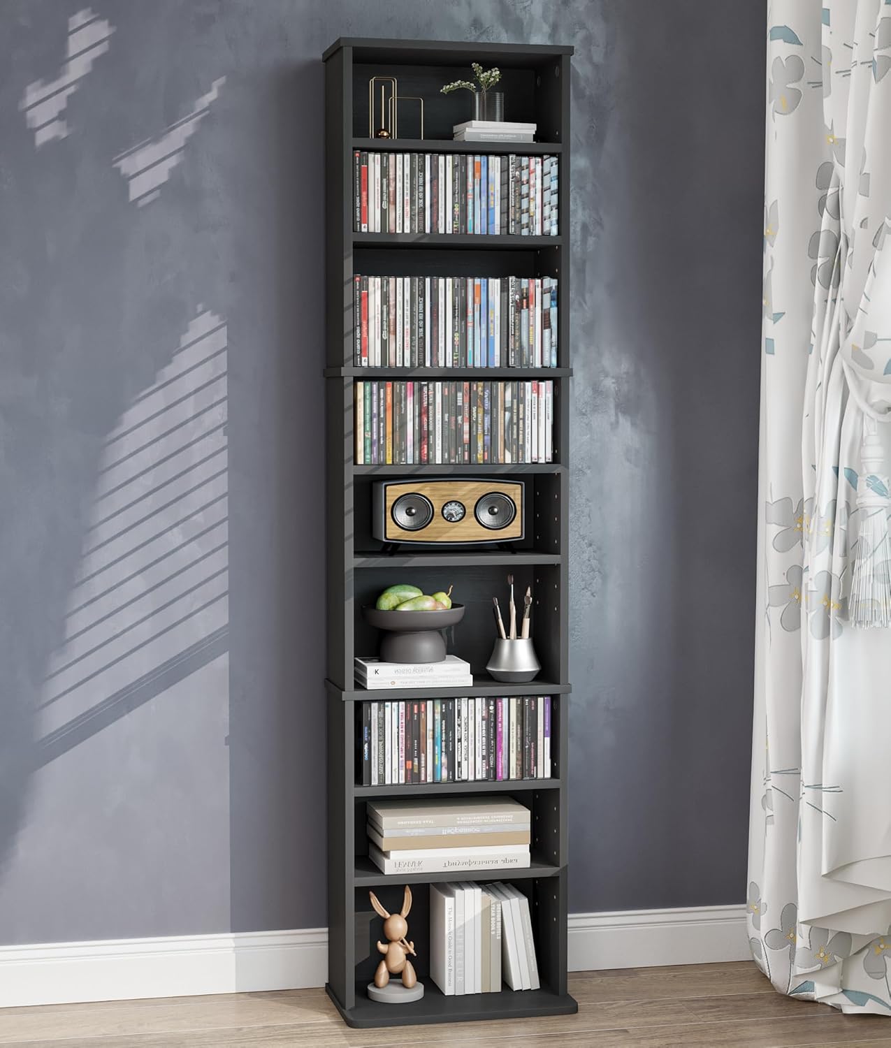 Amazon.com: VPSMAT DVD Storage Cabinet, 9-Tier CD Shelf Storage with ...