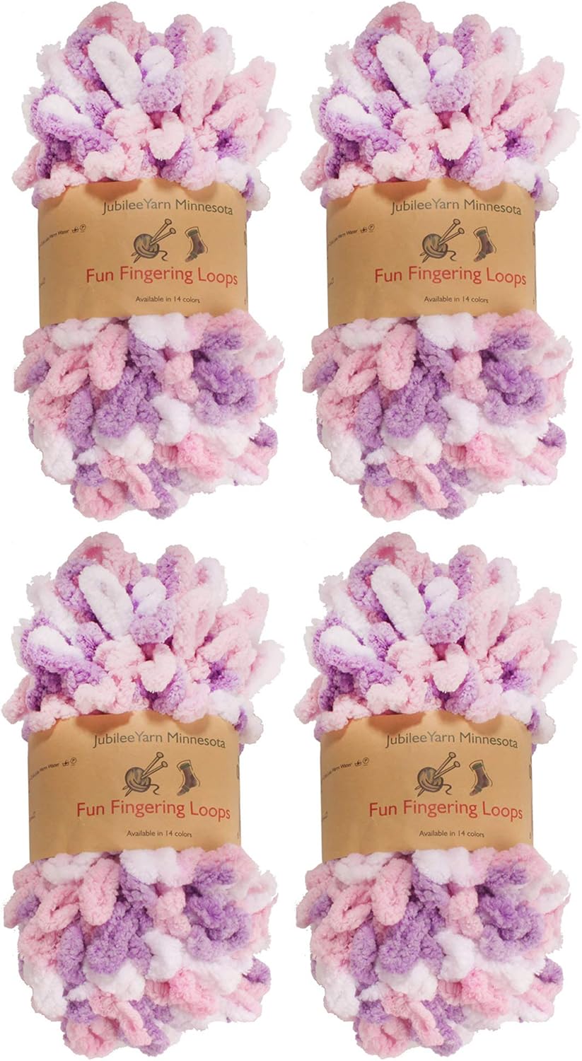 Amazon.com : JubileeYarn Fun Finger Loops Yarn - Polyester Jumbo Loop ...