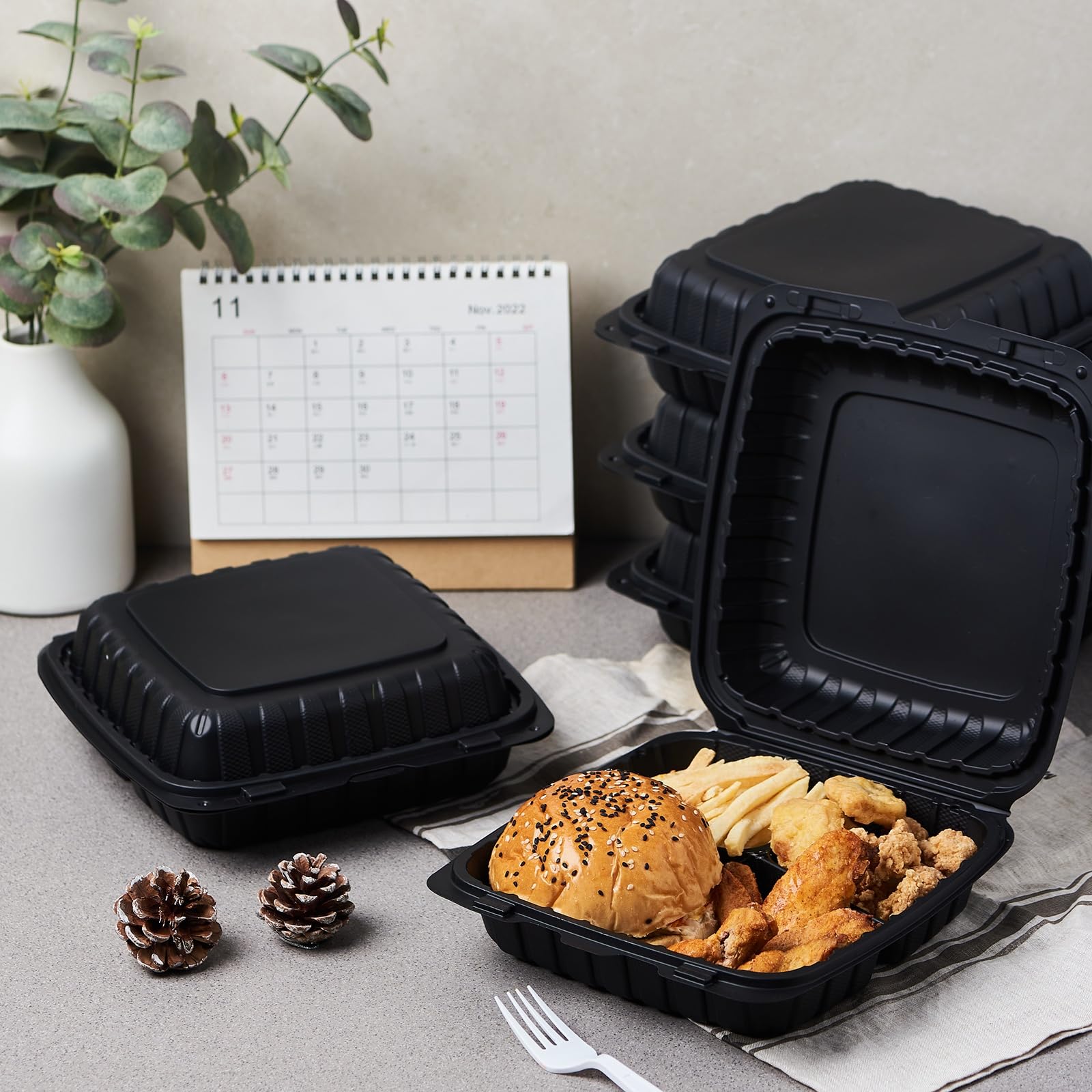 Snapklik.com : FULING 9X6 1-Compartment 50-Pack Plastic Clamshell ...