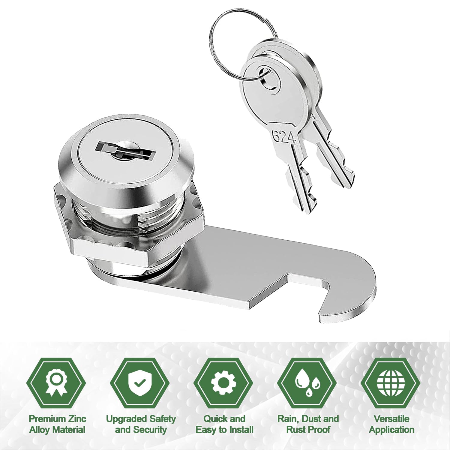 ZiYuya 25mm Mailbox Lock with Key Different, RV Storage Locks Cabinet ...