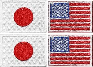 Amazon.co.jp: JAPAN 日本製 ワッペン屋 WappenCook 日本 国旗 ワッペン ミニ 日の丸 アメリカ 星条旗 SS 4枚セット アイロン接着 : ホビー