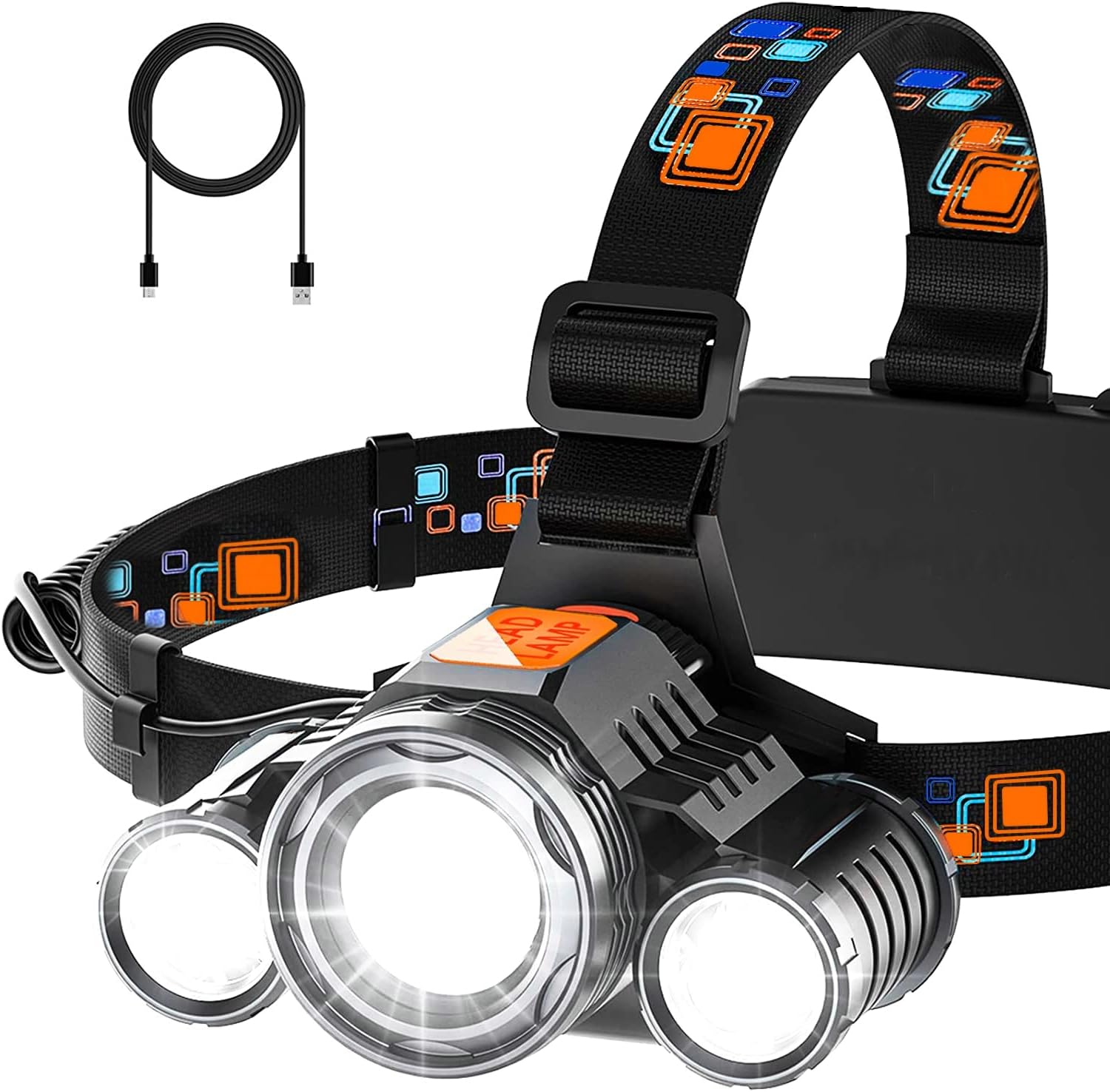 Staaricc Headlamp Rechargeable, LED Head Lamp for Camping & Hiking Gear ...