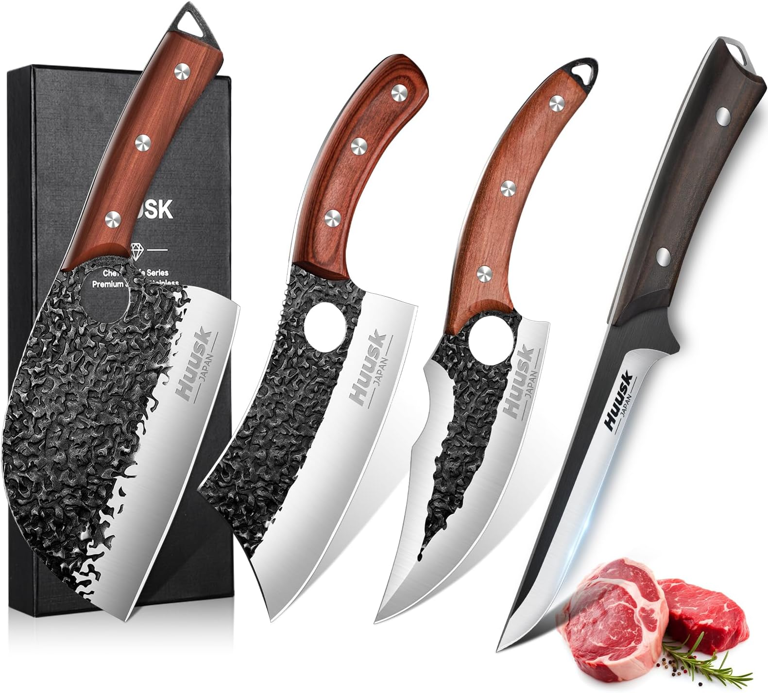 Amazon.com: Huusk Boning Knife,Japanese Deboning Knife,Full Tang Hand ...