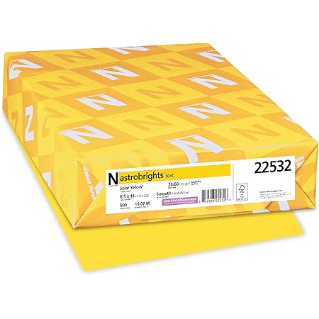 Amazon.com : Astrobrights Color Paper, 8.5" x 11", 24 lb/89 gsm, Solar ...