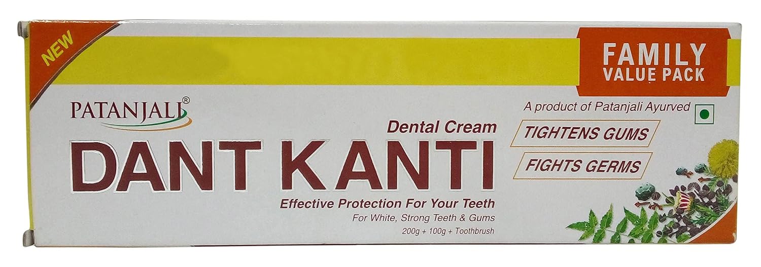 Buy Patanjali Tooth Paste - Dant Kanti, Oral care, 300g Carton Online ...