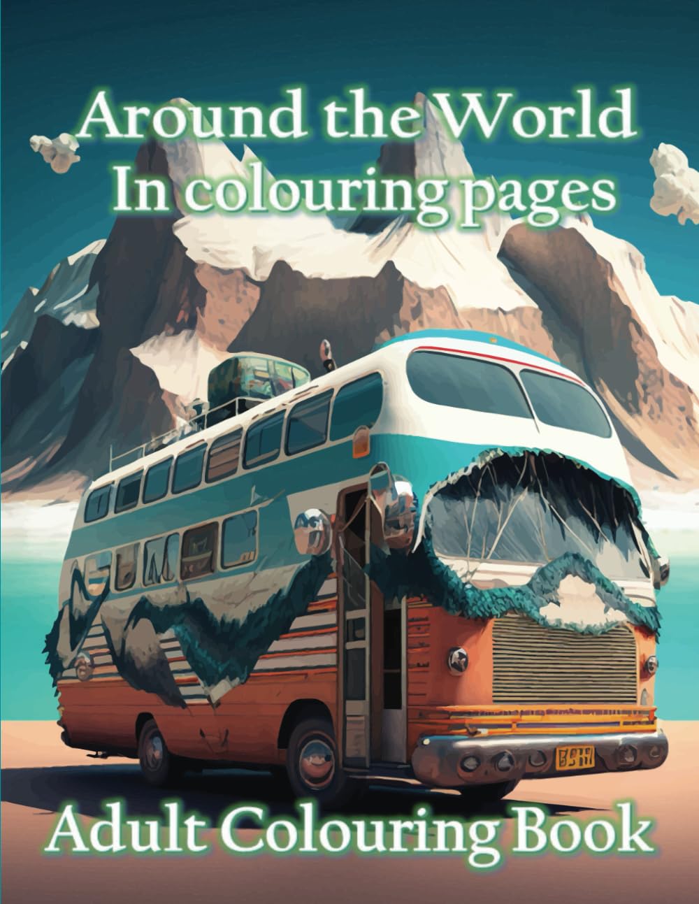 Travel around the World in colouring pages Adult colouring book: Travel ...