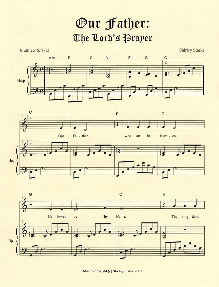 Amazon.com: Our Father: The Lord's Prayer for Harp and Voice: Shirley ...