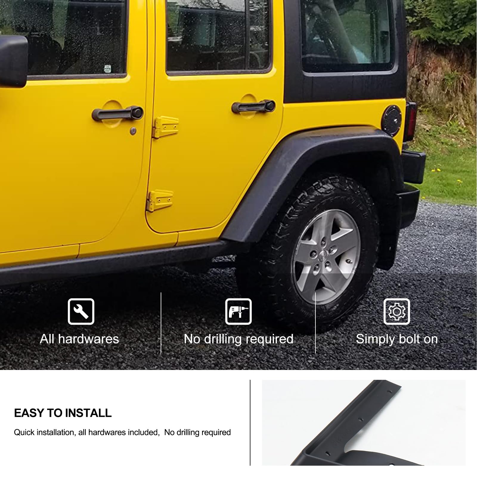 Kiwi Master Mud Flaps Compatible with 2007-2018 Jeep Wrangler JK ...