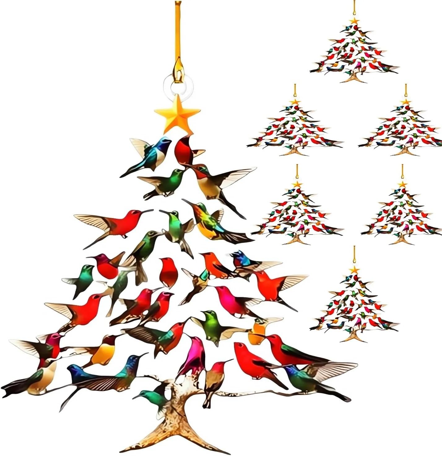 Amazon.com: 5PC Hummingbird Christmas Ornament, Colorful Hummingbirds ...