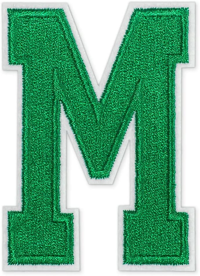 Amazon.com: Letter M - 3" Embroidered Iron-on Letter Patches with Glue ...