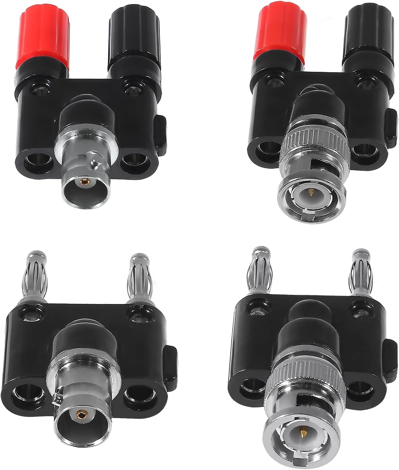 KEESIN BNC Male Plug to Dual 4mm Jack Adapter Banana Jack Audio Jack ...