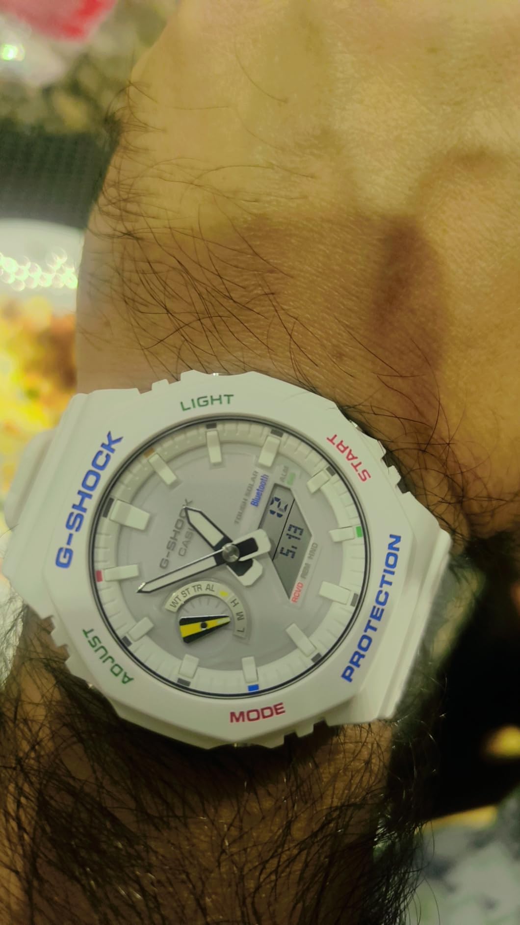 Casio G-Shock GA-B2100FC-7ADR Multi-Coloured Analog-Digital Dial White ...