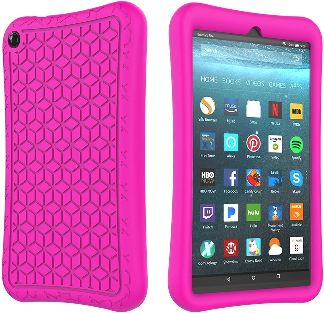 Amazon.com: SUPWANT Silicone Case for All-New Fire 7 2019 - Light ...