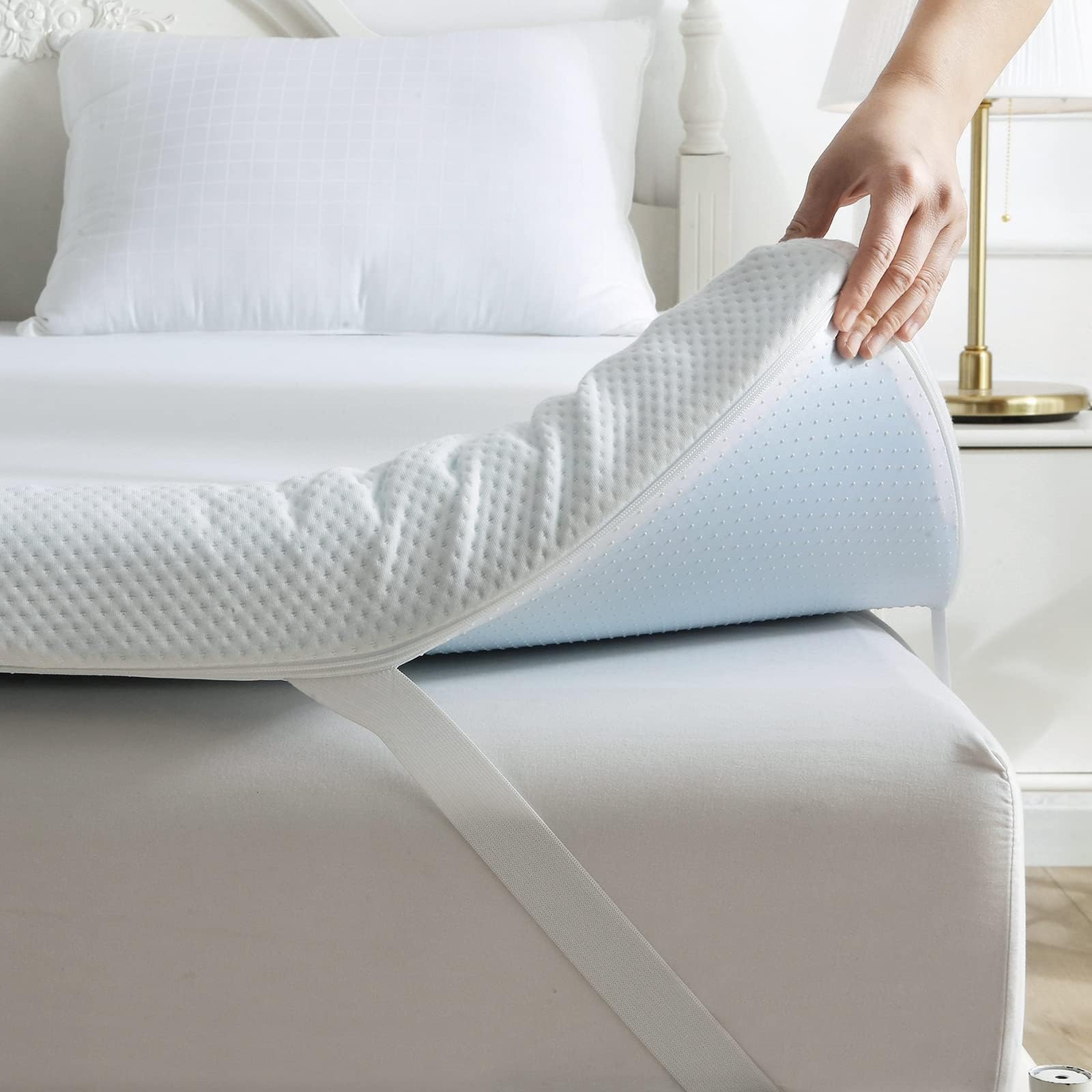 QUINEEHOM Mattress Topper Queen 2 Inch, Cooling Gel Infused Foam ...
