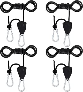 Amazon.com: 2 Pairs 4 Pack 1/8 inch Adjustable Rope Hanger Heavy Duty ...
