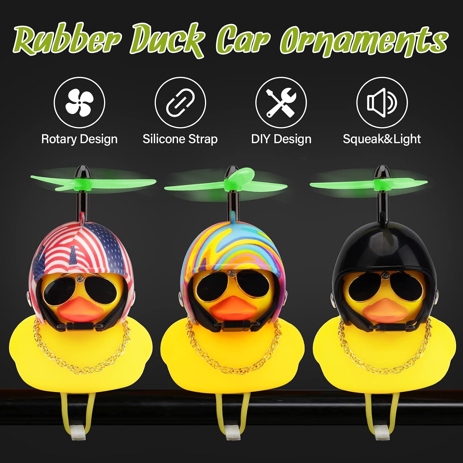 wonuu Rubber Dashboard Duck Car Decoration Yellow Duck Car Ornaments ...