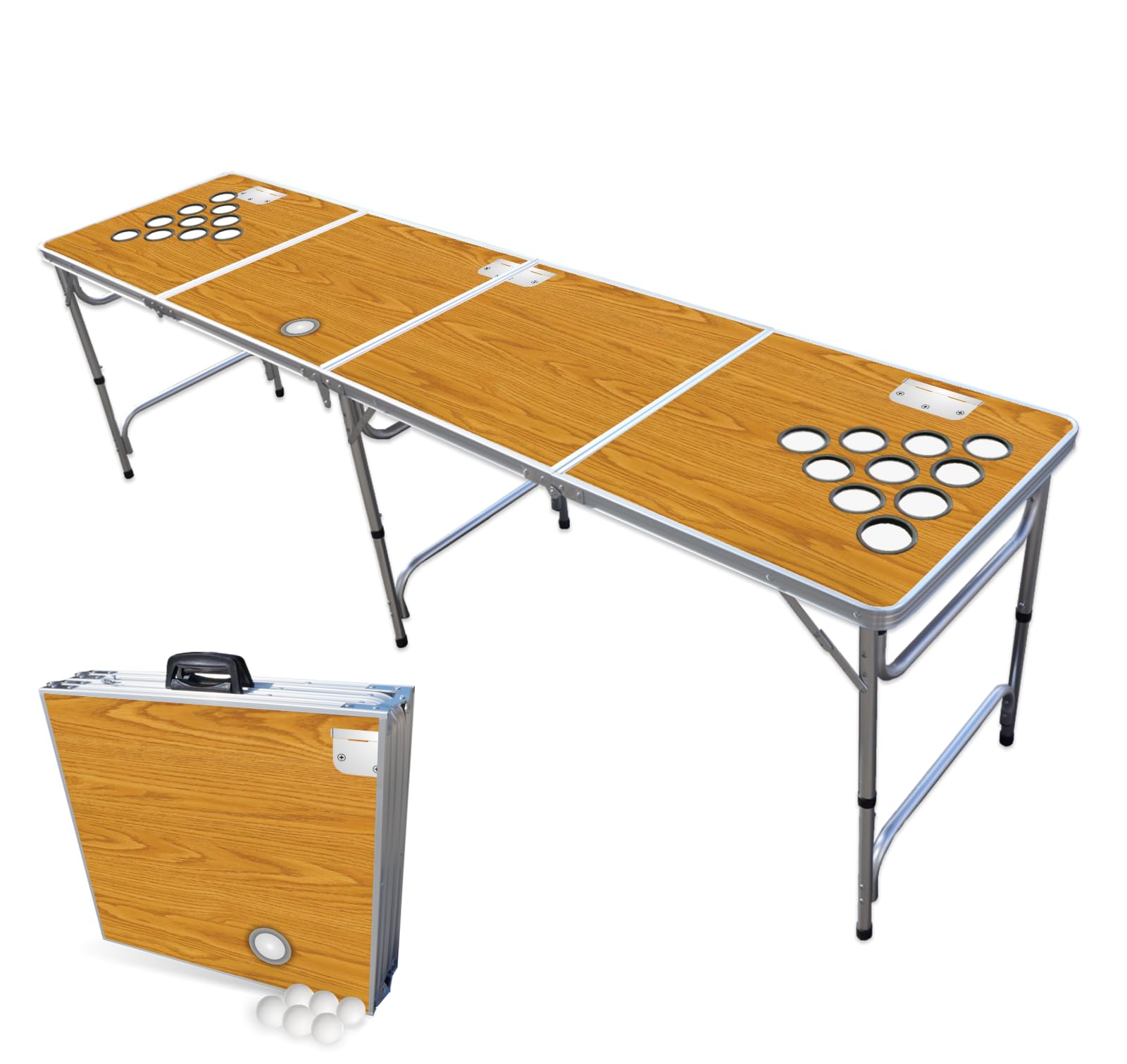 Snapklik.com : PARTYPONG 8-Foot Folding Beer Pong Table w/Cup Holes