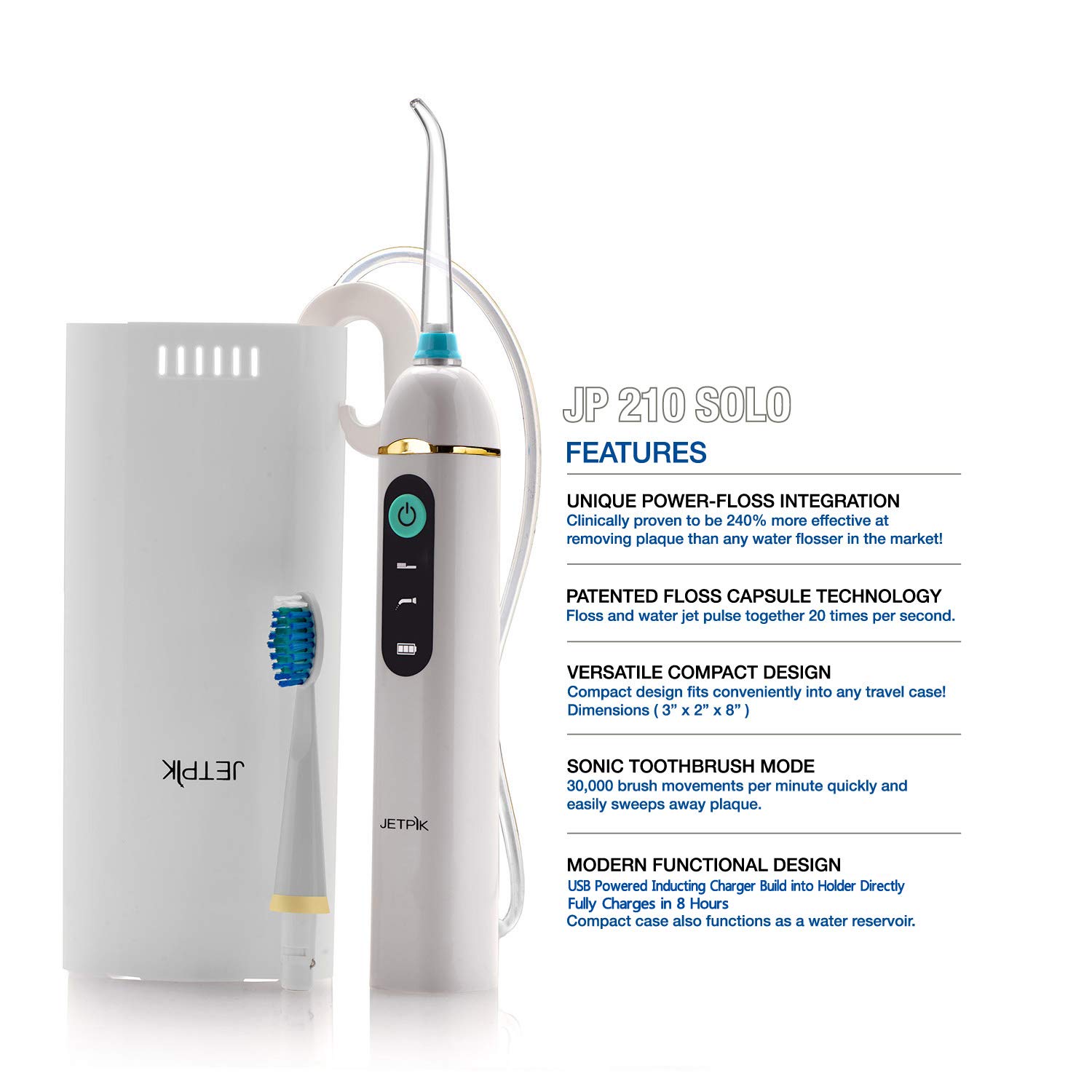 Jetpik JP210- Solo+(Rev4) – Rechargeable Portable Power Water Flosser ...
