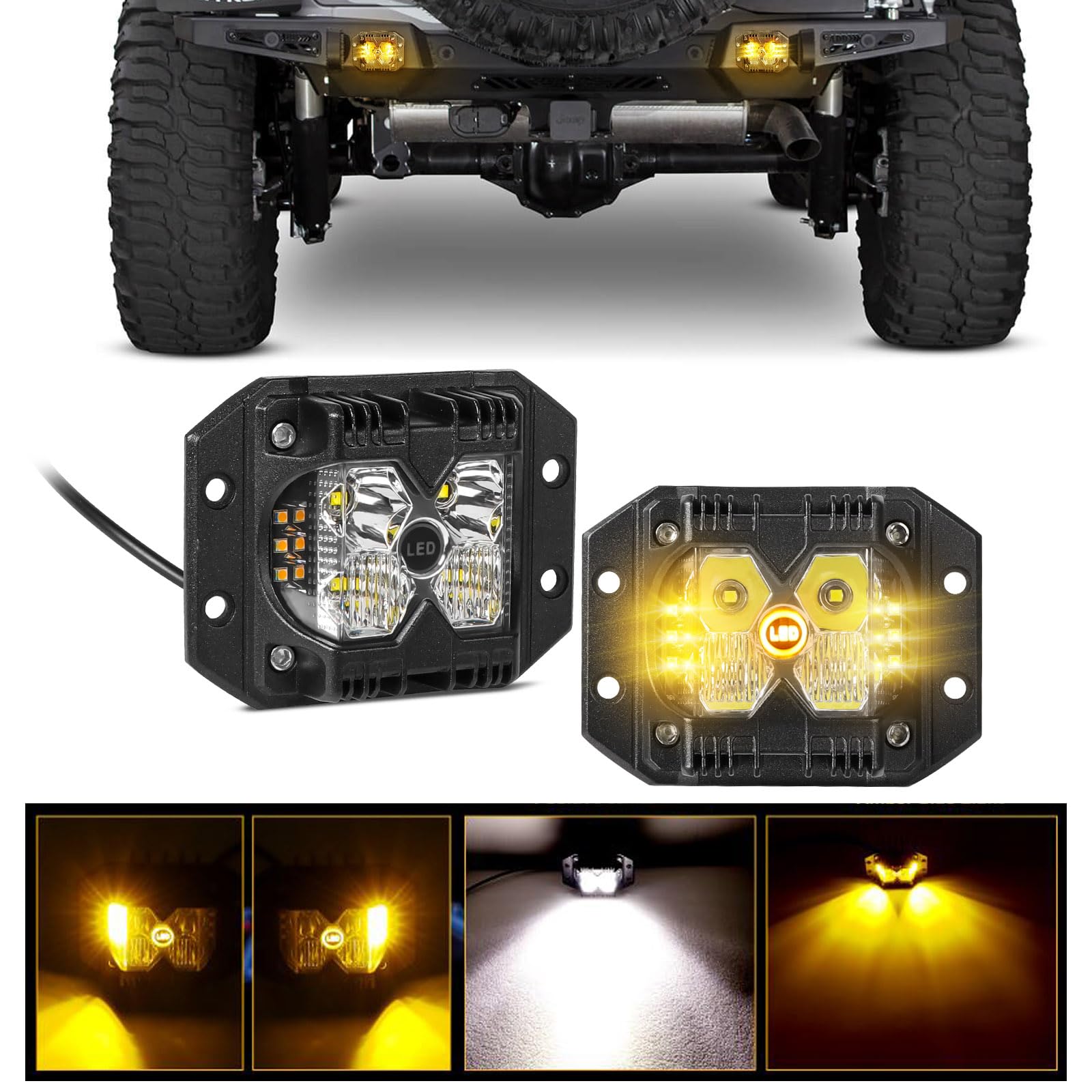 Amazon.com: IGLDIPUO 2Pcs Flush Mount LED Light Pods, IP68 Waterproof ...