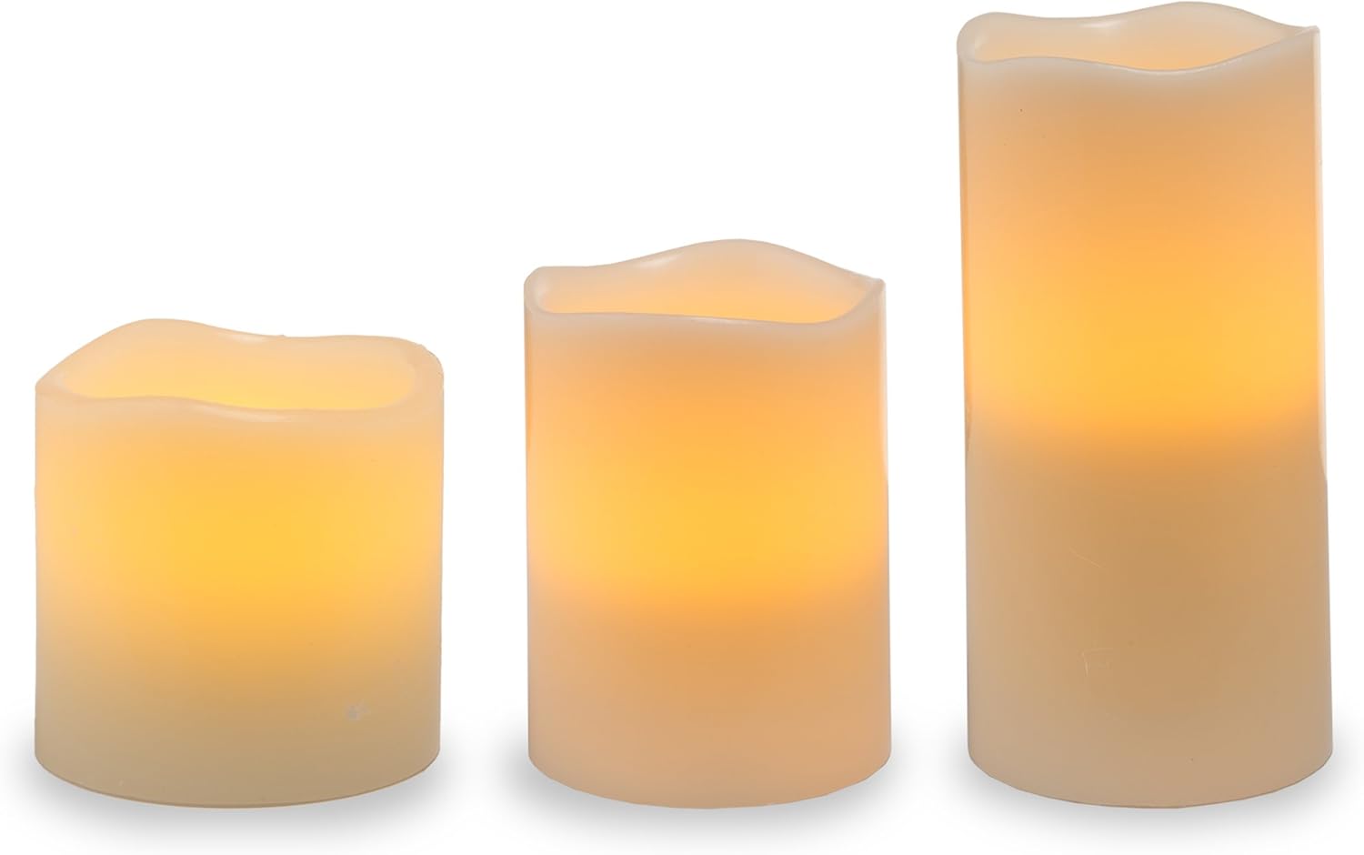 Amazon.com: Darice Battery Operated LED Pillar Candle Set, Assorted ...