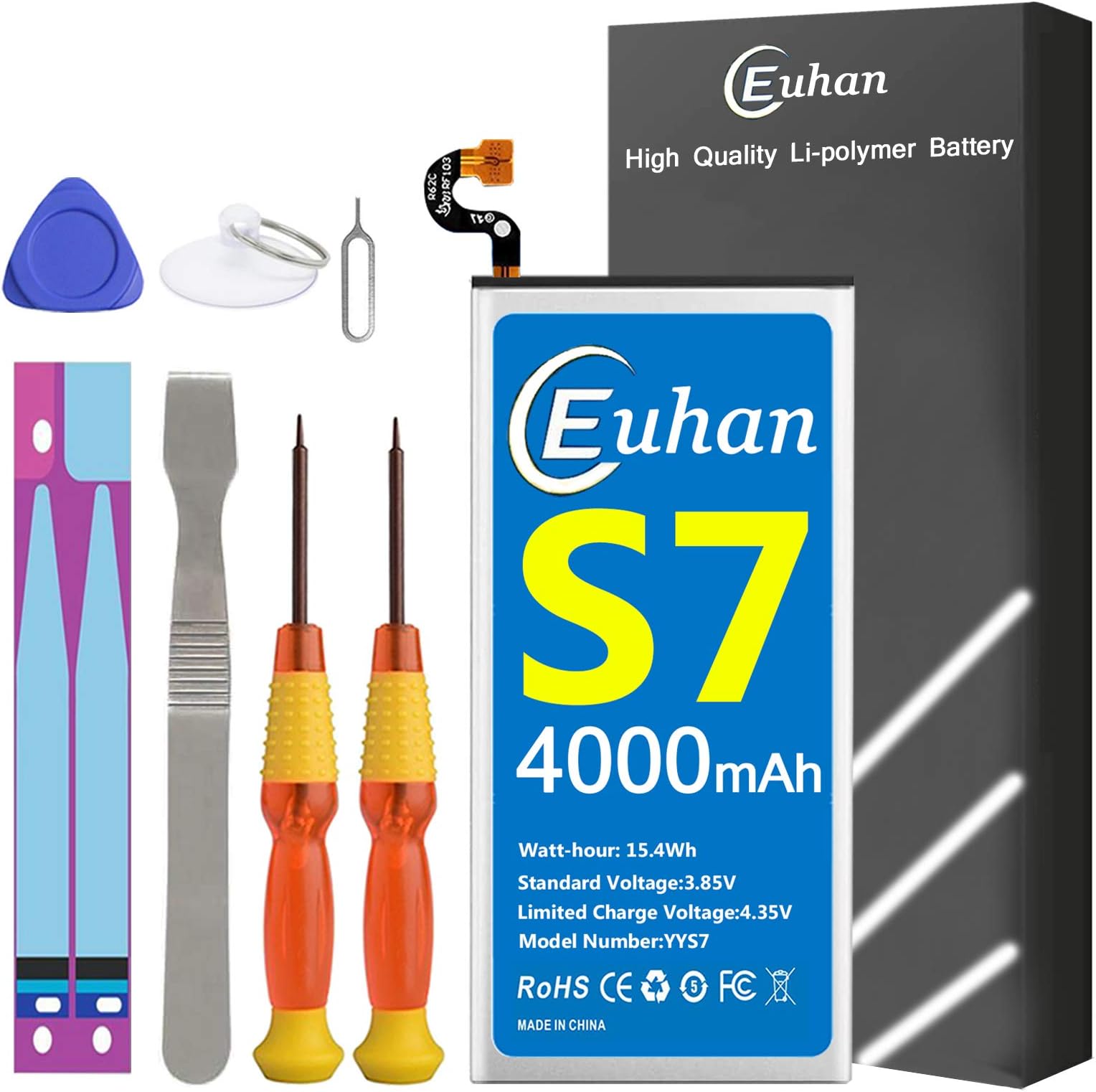 Amazon.com: UNKLOU Galaxy S7 Battery, [Upgraded] Euhan 4000mAh Li ...