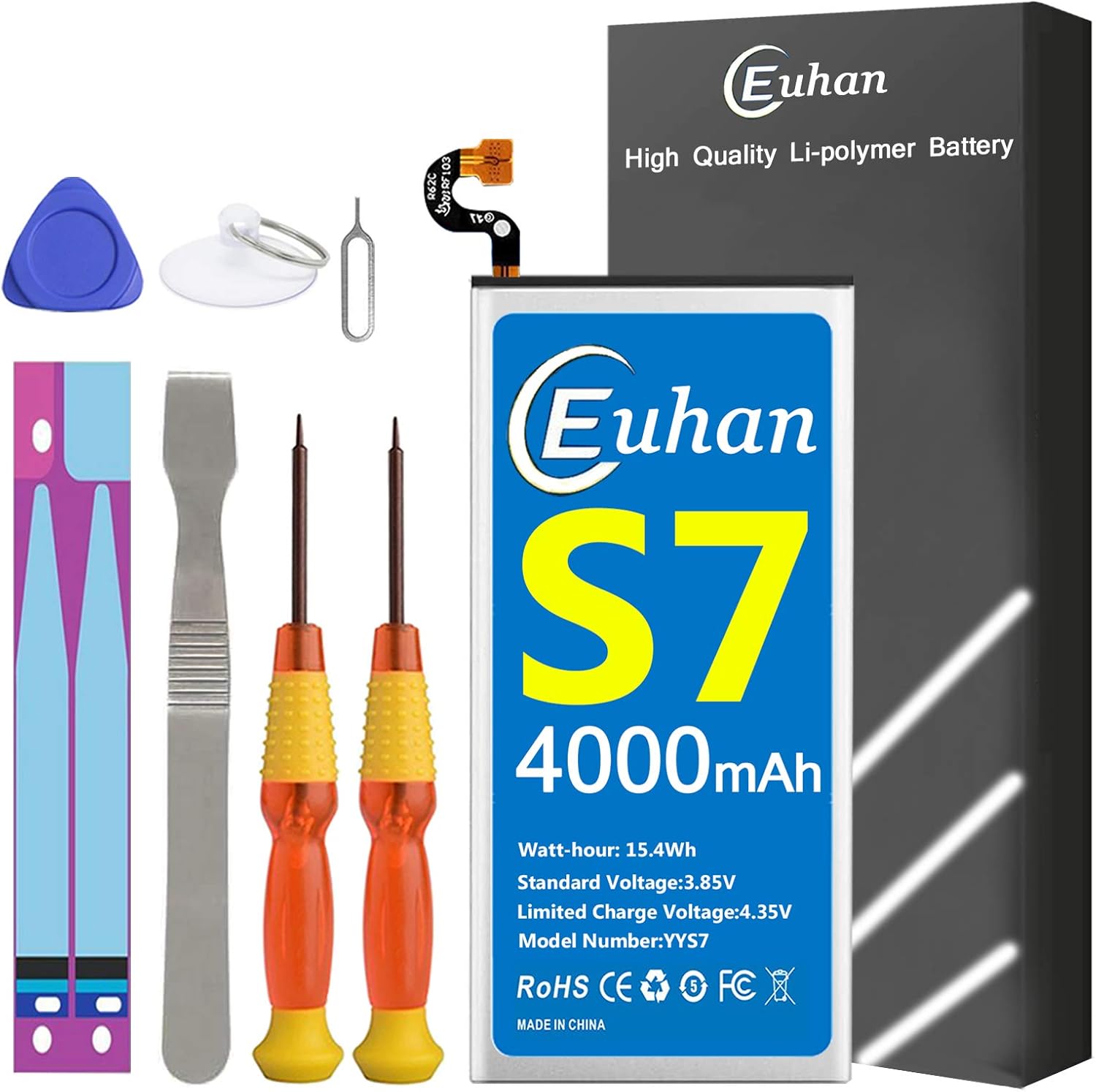 Amazon.com: UNKLOU Galaxy S7 Battery, [Upgraded] Euhan 4000mAh Li ...