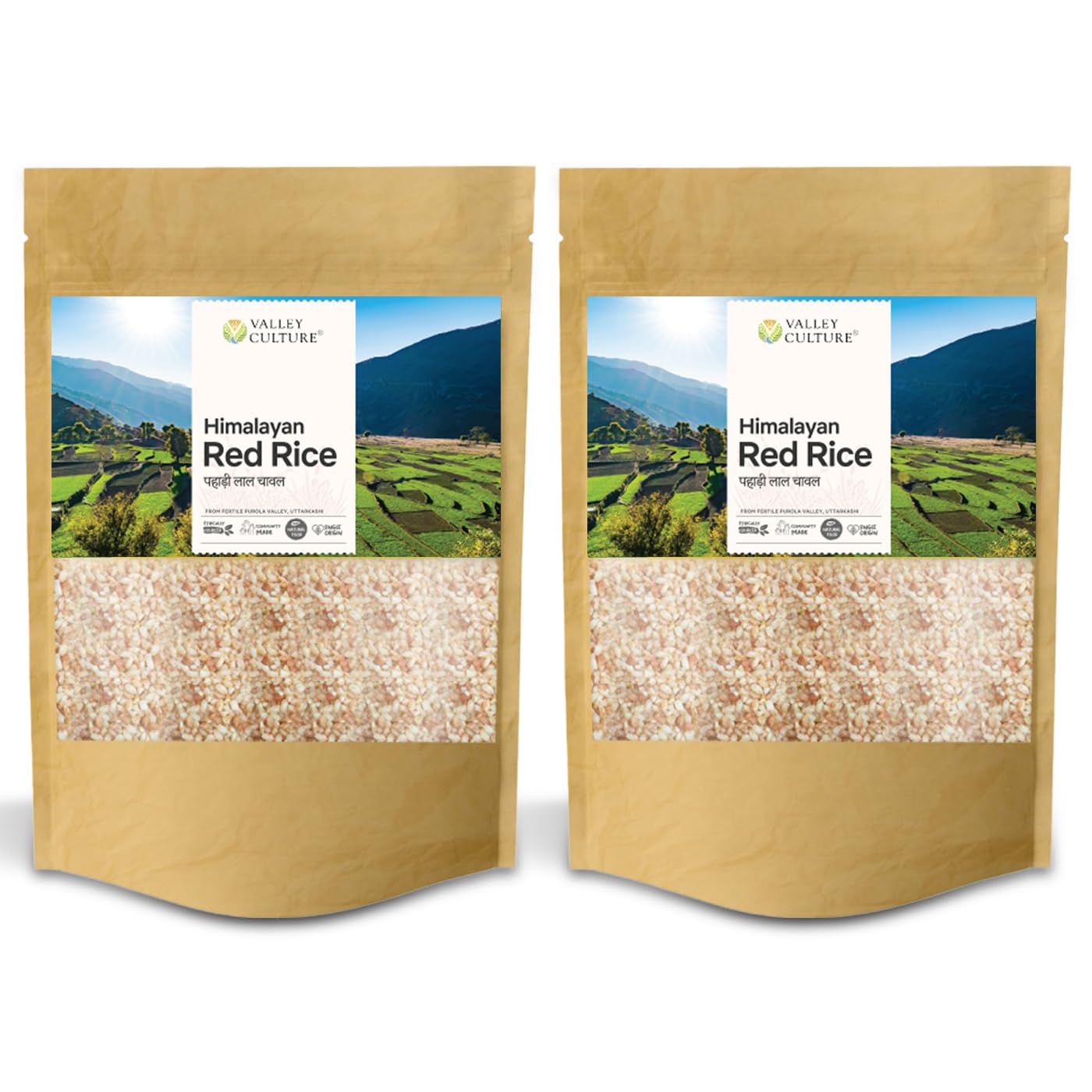 Valley Culture Red Rice Pack of 2- each 3kg | Himalayan Unpolished Red ...
