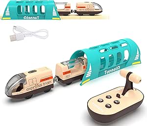 Amazon.com: Electric Train for Wooden Track, Remote Control Train Toy ...