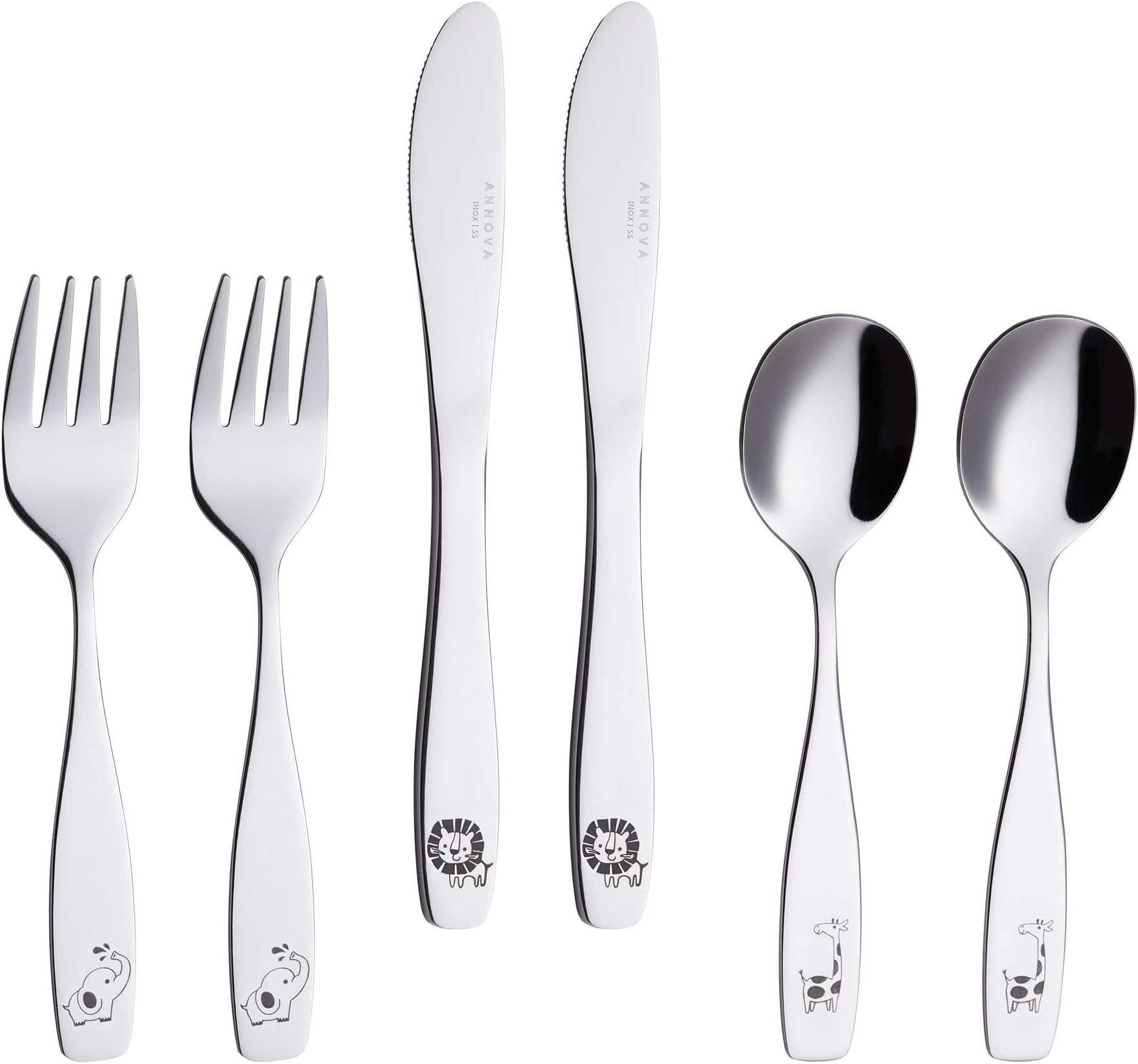Amazon.com: Kids Stainless Steel Utensil Set | Premium #304 (18/8 ...