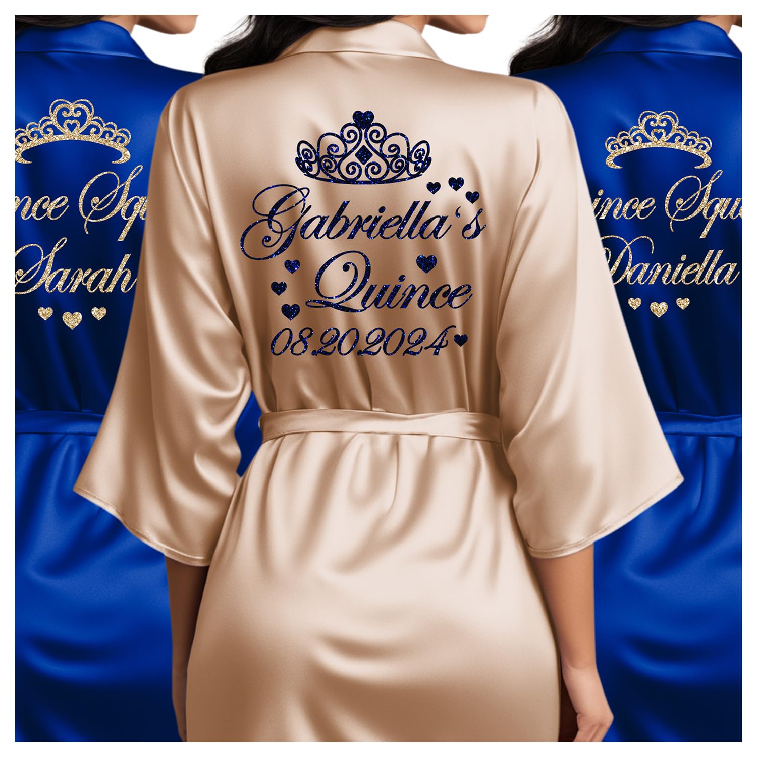 Amazon.com: Personalized Mis Quince Robes, Pretty Quinceanera Robes ...