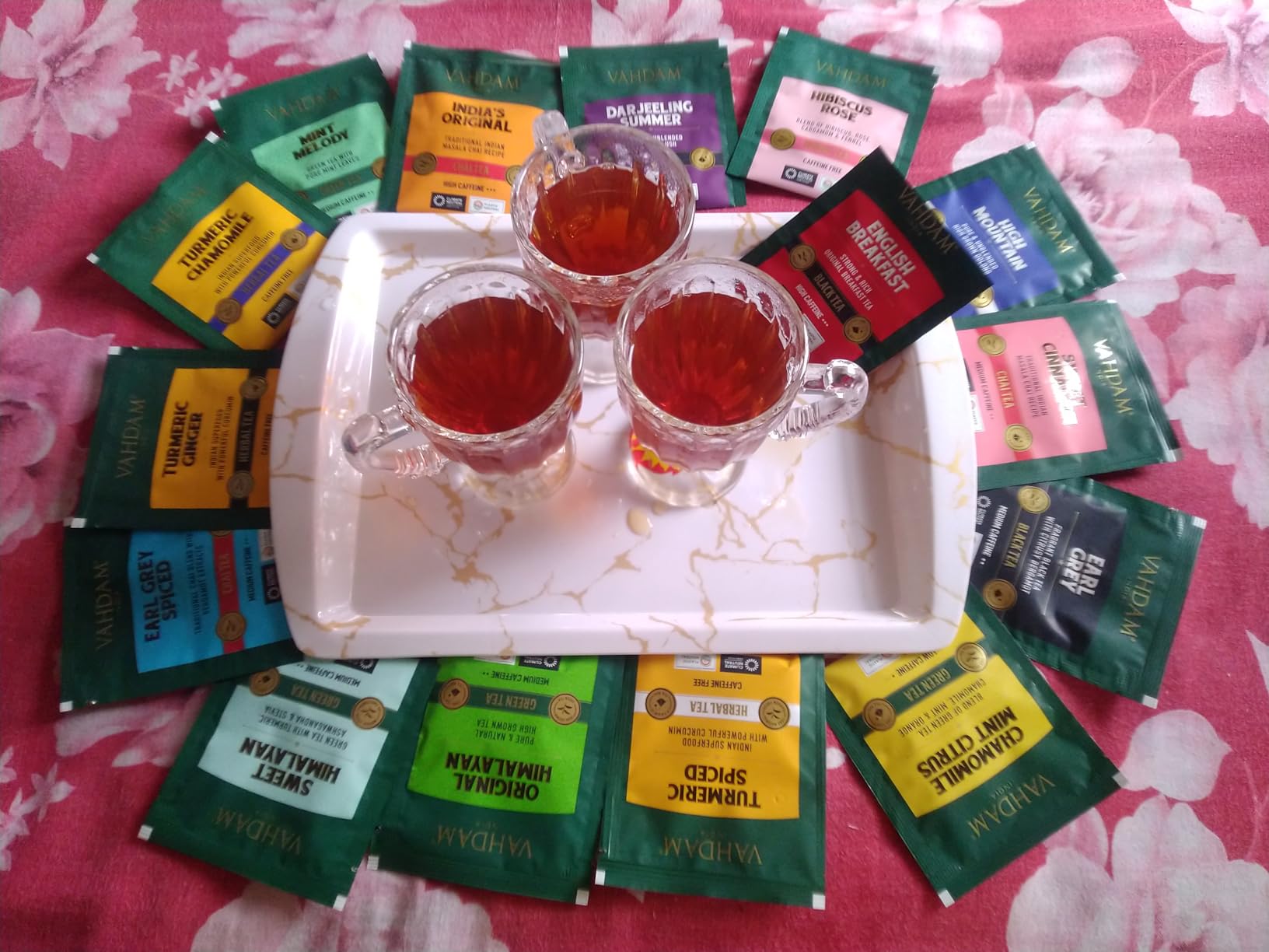 VAHDAM, Tea Variety Pack (15 Flavors, 15 Tea Bags) Diwali Gift Items ...