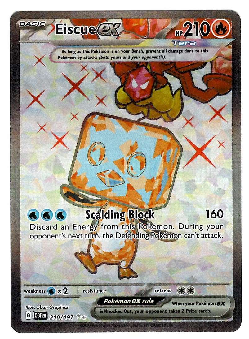 Amazon.com: Pokemon - Eiscue ex 210/197 - Obsidian Flames - Ultra Rare ...