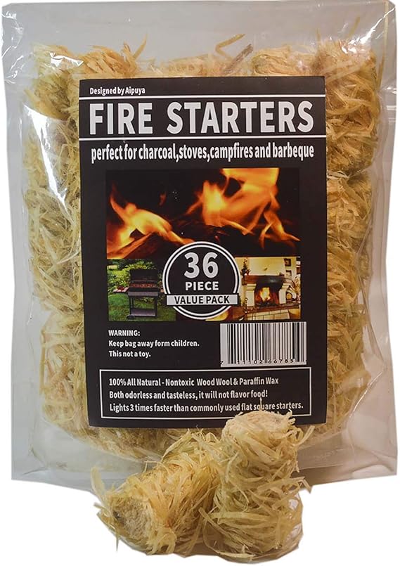 Amazon.com : 100% Natural Charcoal Fire Starters Super Fast Lighting ...