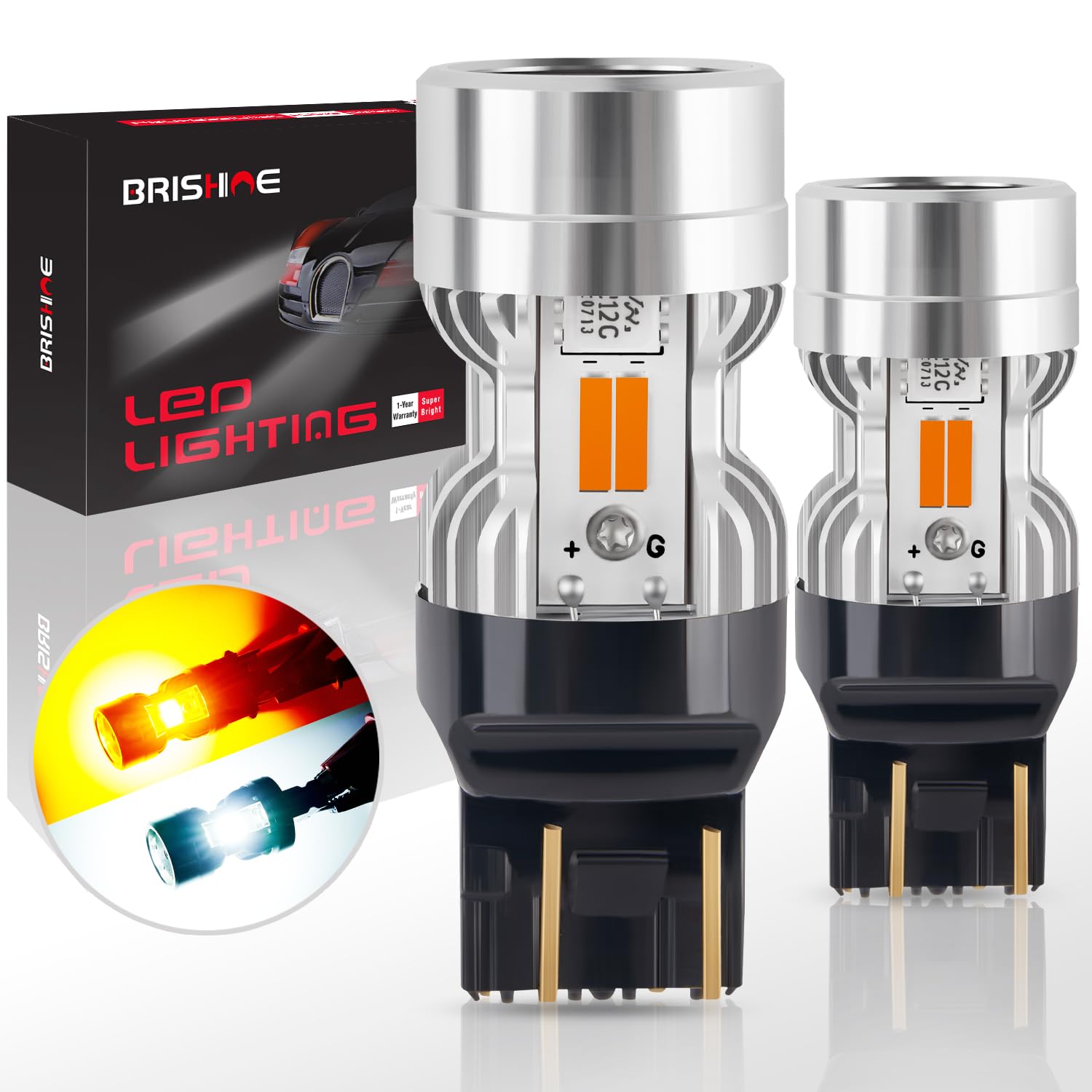 Amazon.com: BRISHINE CANBUS 7443 Switchback LED Bulbs with Built in ...