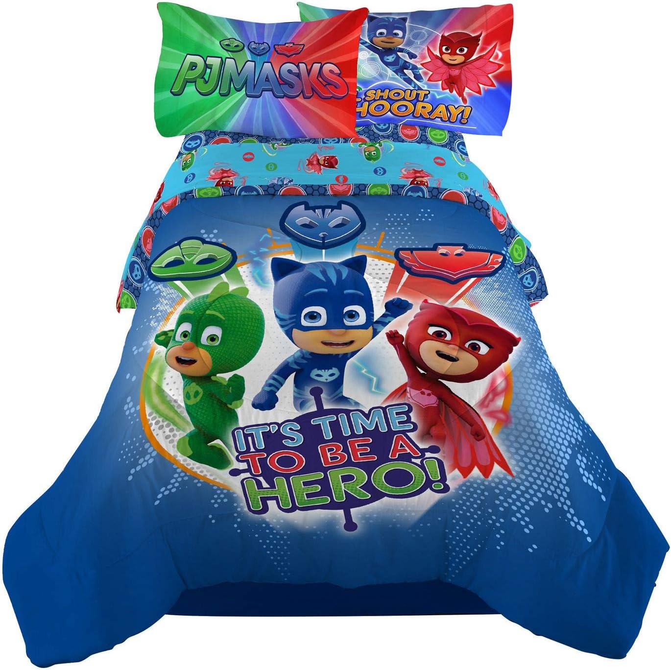 Amazon.com: PJ Masks Twin Comforter with Pillow Sham : Home & Kitchen