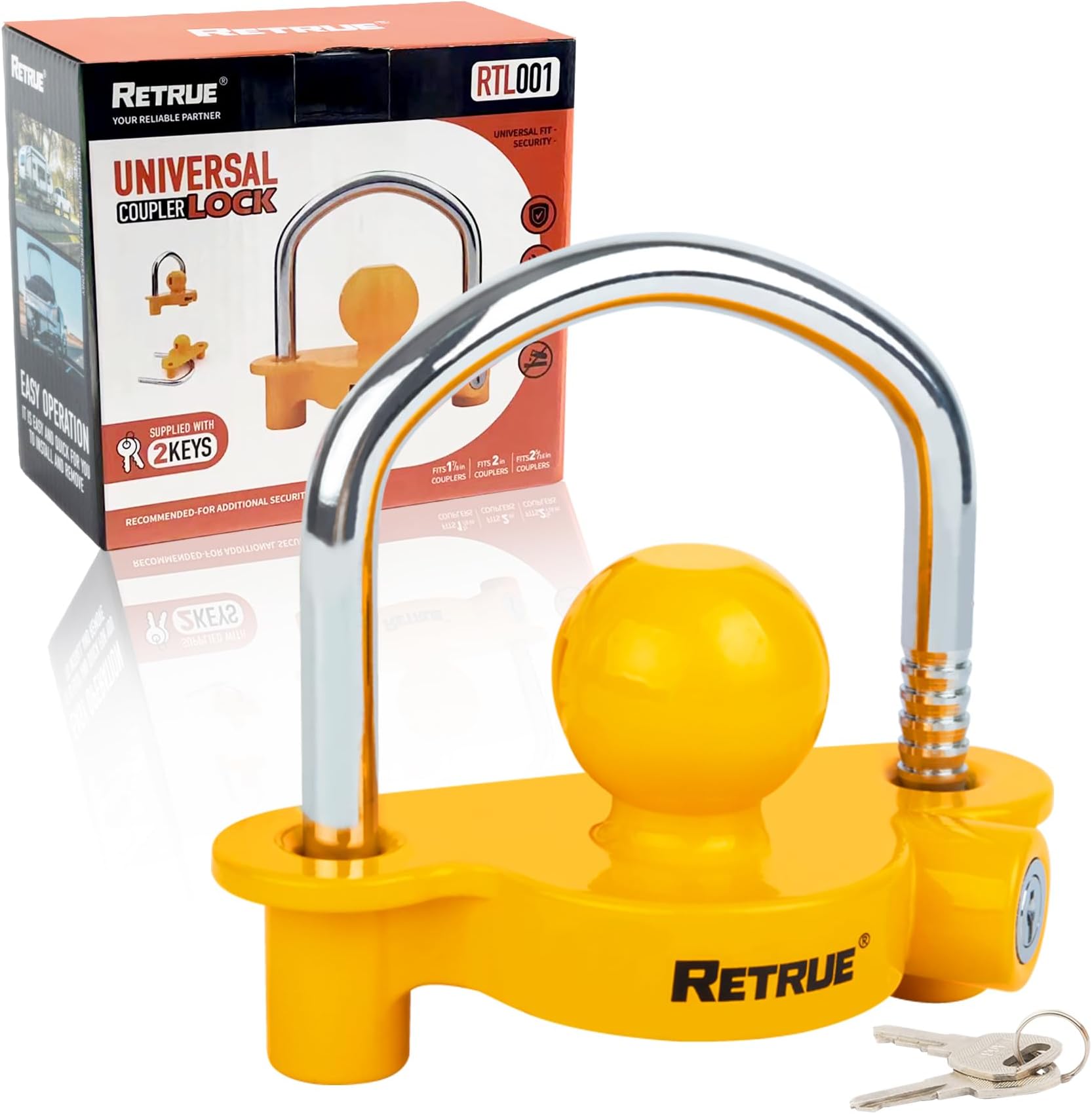 Amazon.com: AC-DK Universal Trailer Hitch Coupler Lock Fits 1-7/8", 2 ...