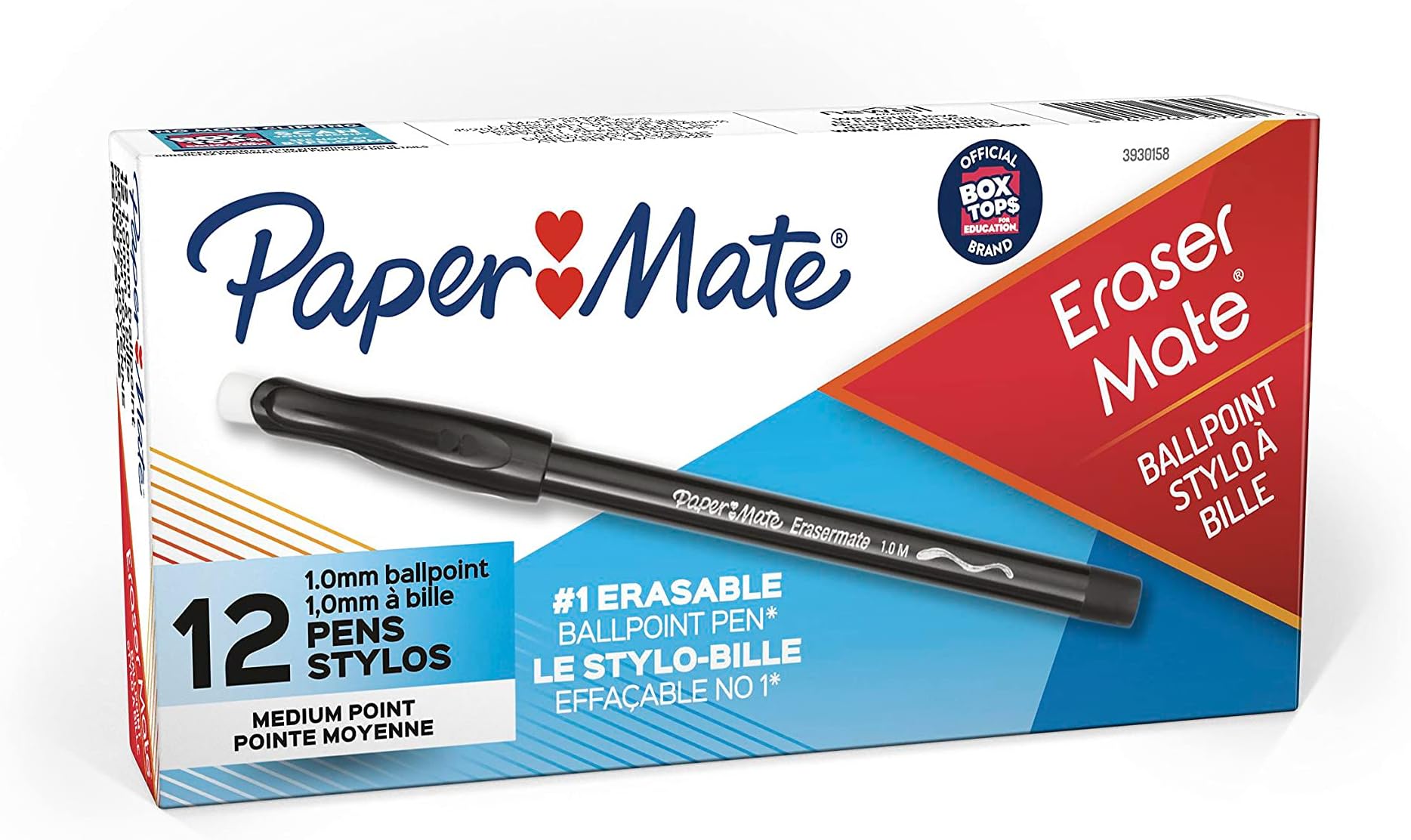 Amazon.com : Paper Mate EraserMate Erasable Pen, Medium Point, Black ...
