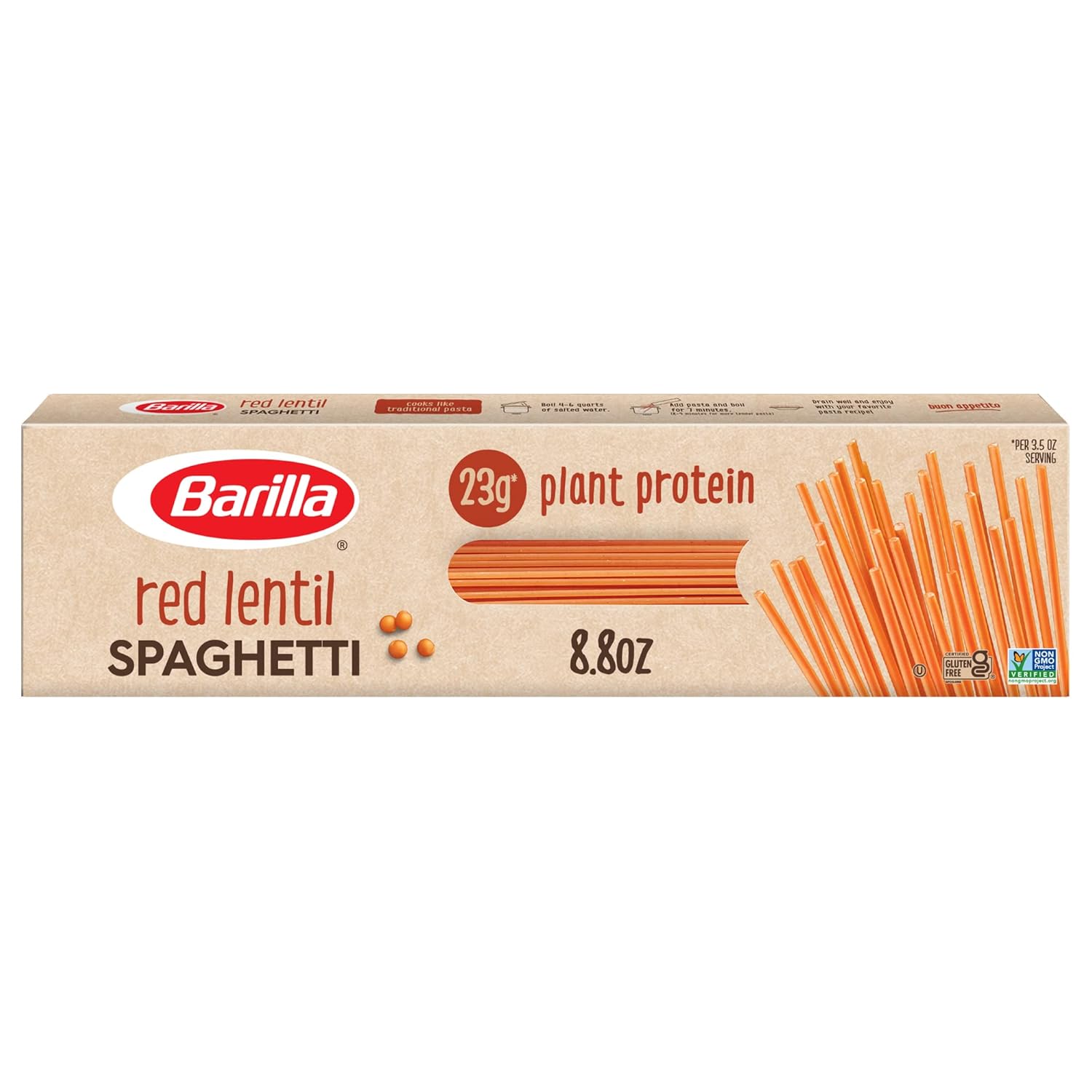 Amazon.com : Barilla Red Lentil Spaghetti Pasta, 8.8 oz - Vegan, Gluten ...