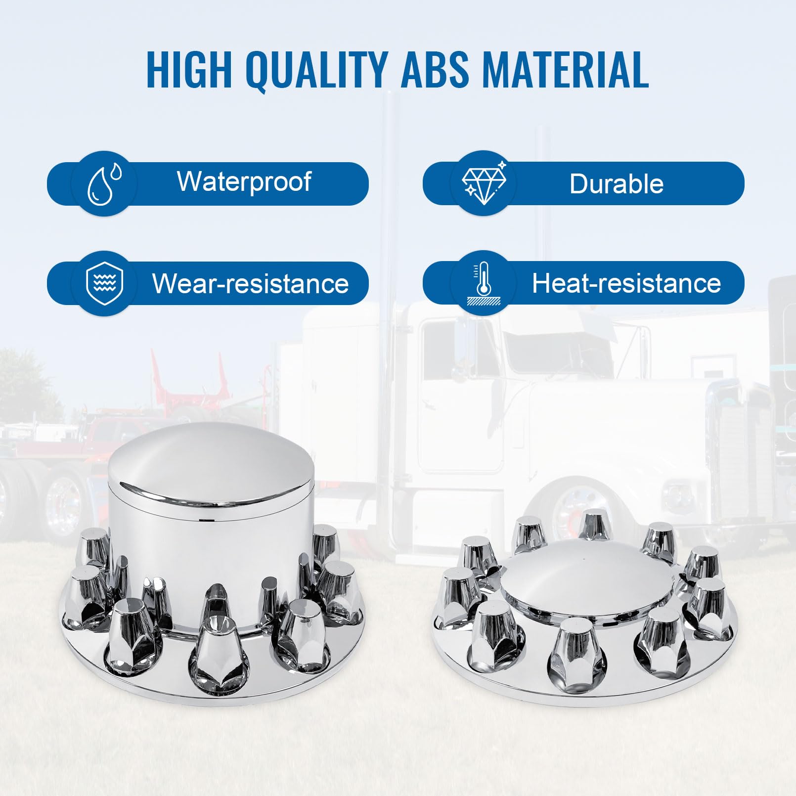 Snapklik.com : Grandroad Auto 33 Mm Axle Hubcap Kit, 33 Mm By 2-3/4 ...