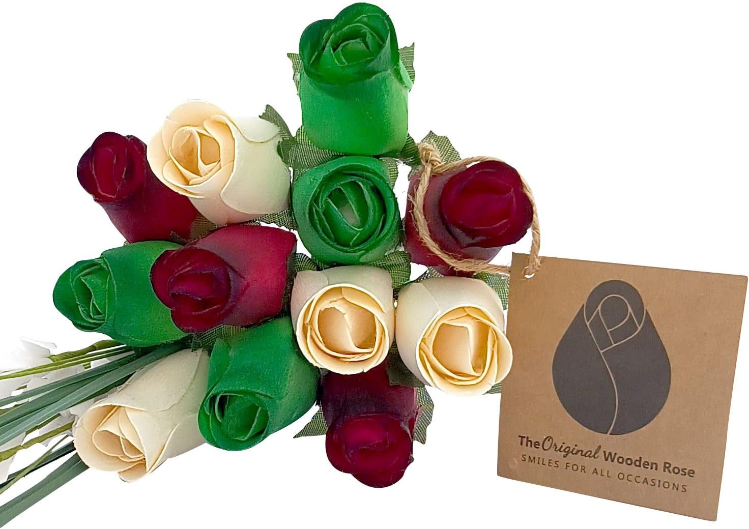 Amazon.com: The Original Wooden Rose Primitive Wooden Rose Christmas ...
