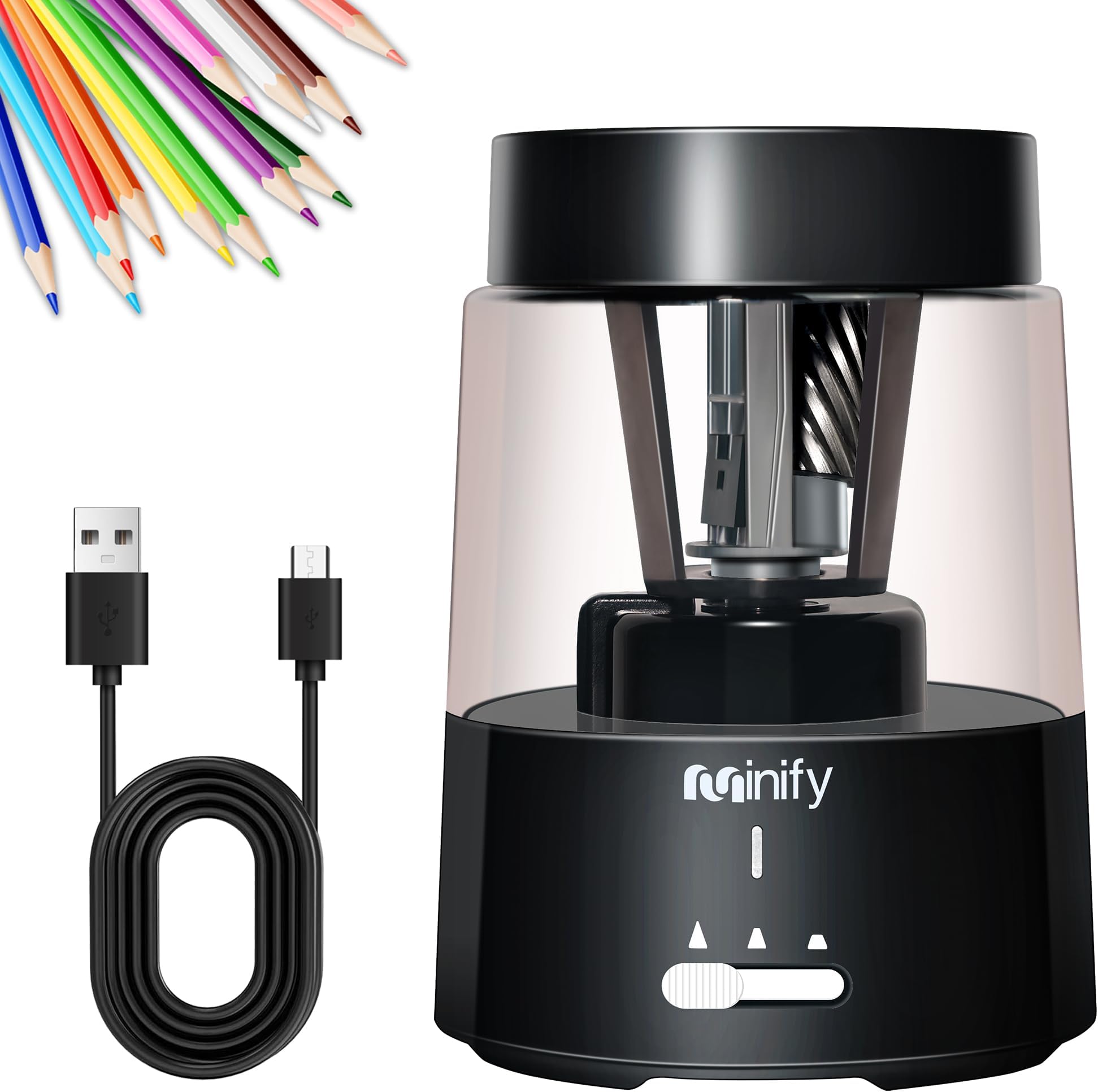 Amazon.com : Fully Automatic Electronic Pencil Sharpener with Auto Stop ...