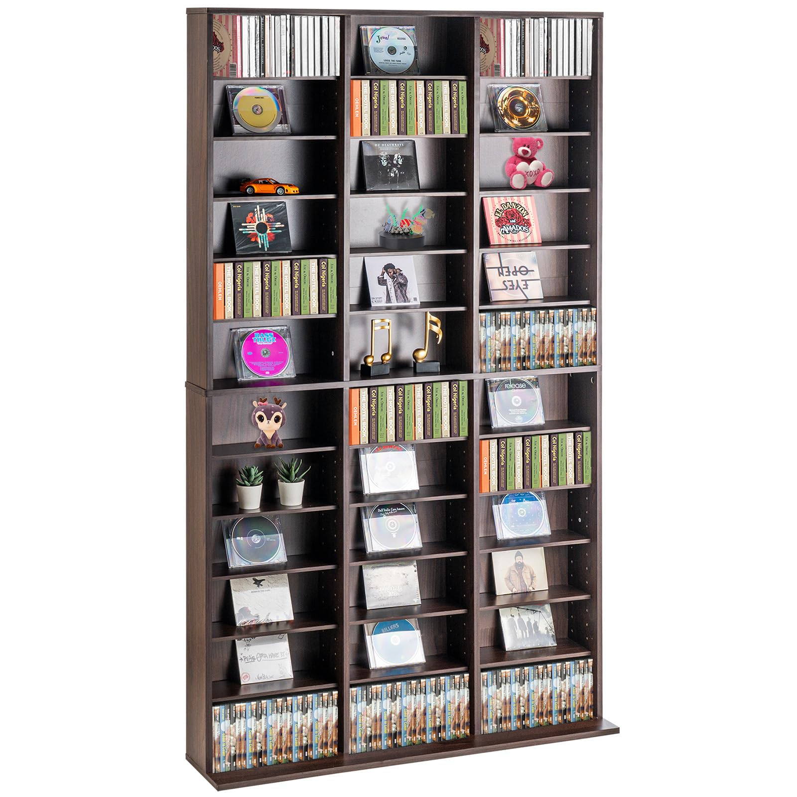Amazon.com: VEVOR Media Storage Cabinet, Adjustable DVD Cabinet, CD ...