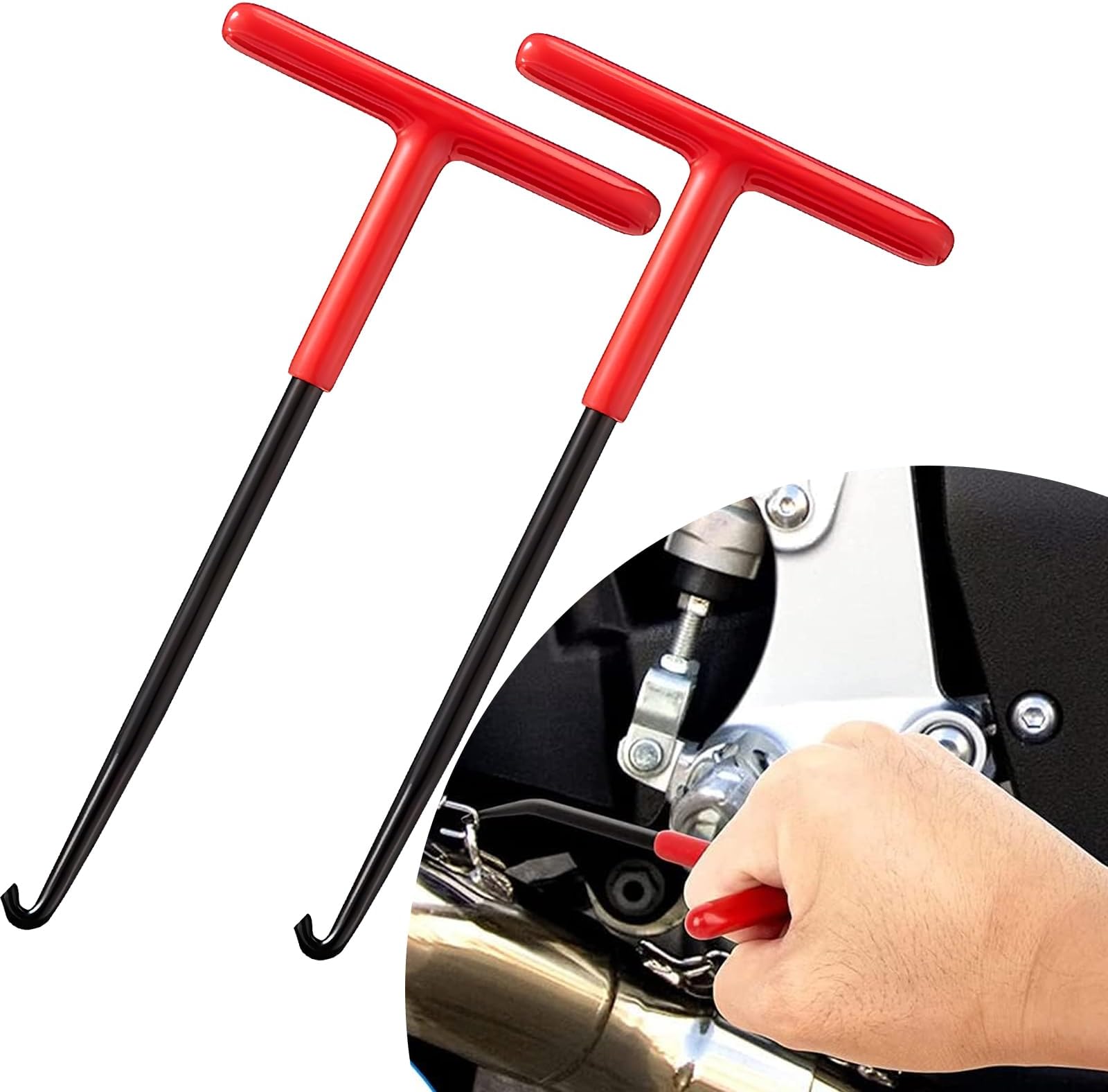 Amazon.com: Crynod 2 PCS Motorcycle Exhaust Spring Hook, 6.4" x 3.1" T ...