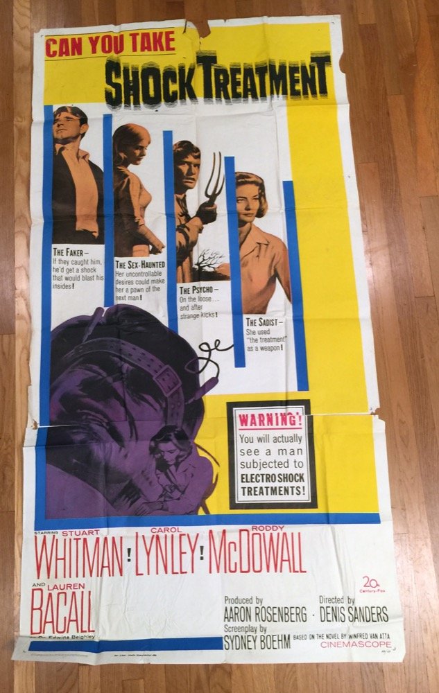 Buy Shock (1964) 20th Century Fox Original Three-Sheet Movie 41x81 ...