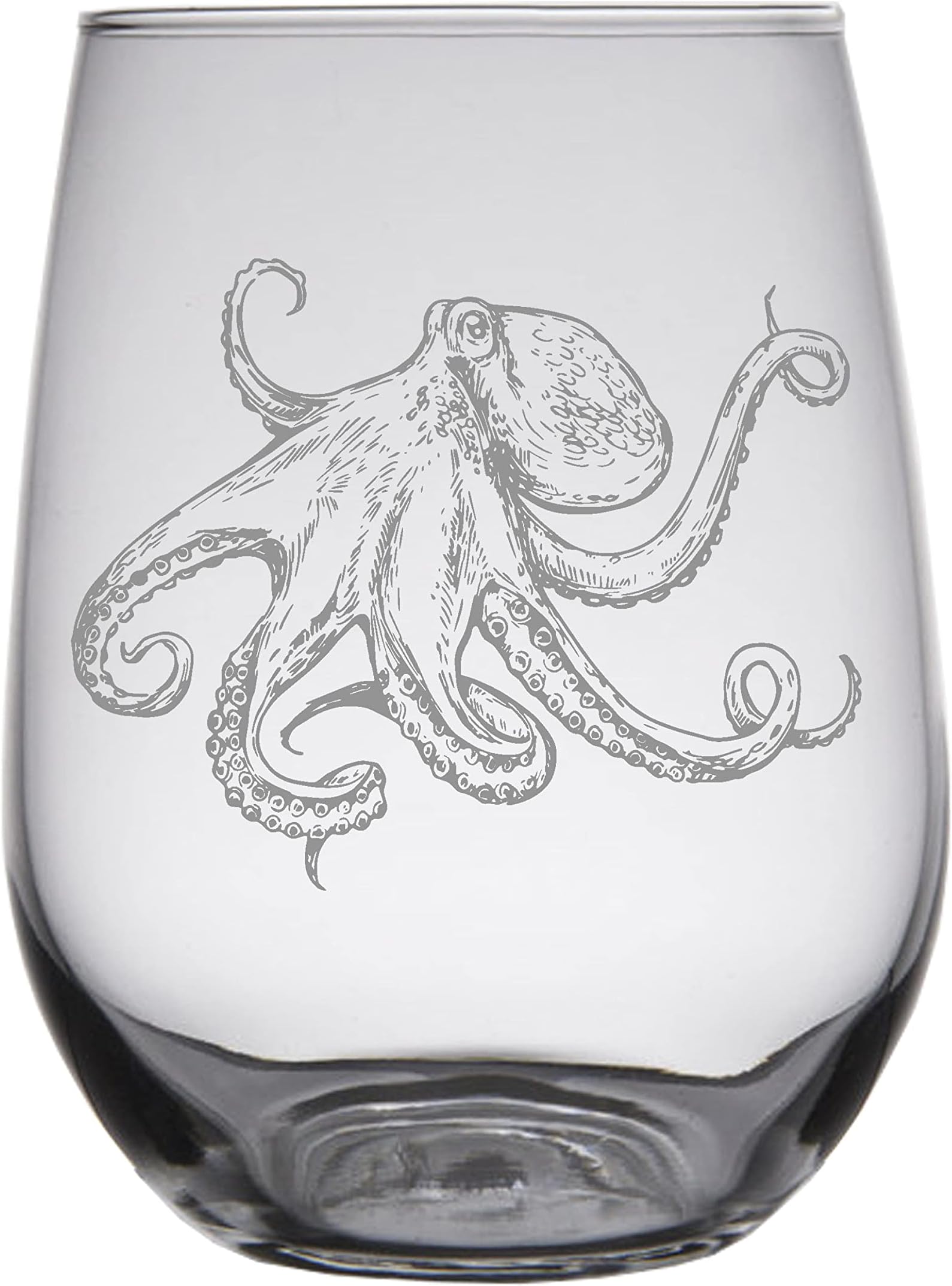 Amazon.com | Octopus Stemless Wine Glass - Ocean Gift, Sea Life Gift ...